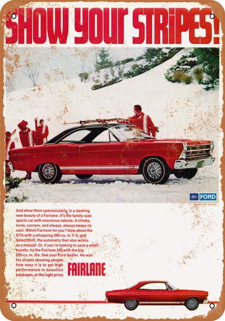 1967 Ford Fairlane GTA Metal Sign