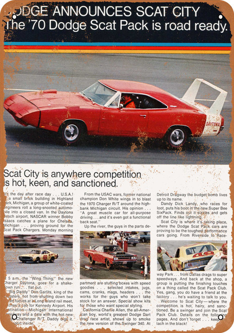 1970 Dodge Scat Pack Metal Sign