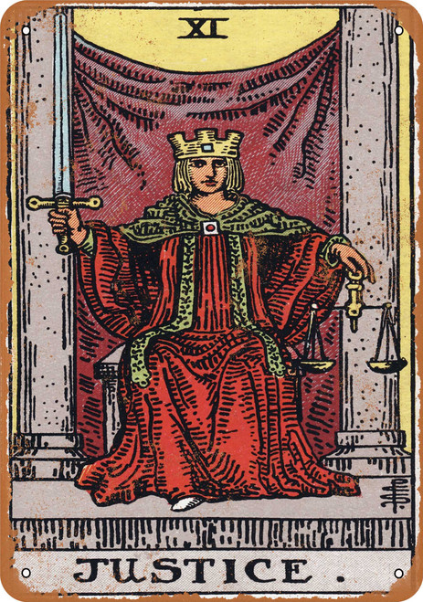 Major Arcana - Justice Metal Sign