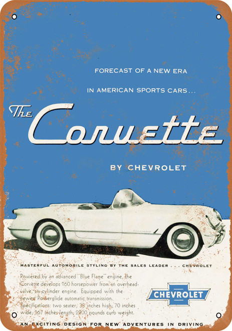 1954 Corvette Metal Sign