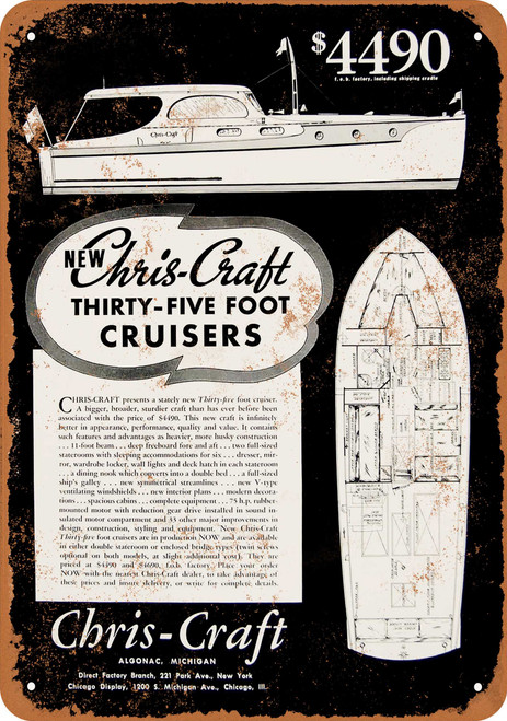 1936 Chris-Craft Cruisers Metal Sign