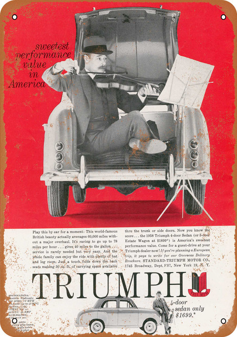 1958 Triumph 4-Door Sedan Metal Sign