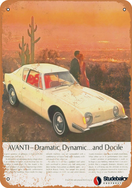 1963 Studebaker Avanti Metal Sign