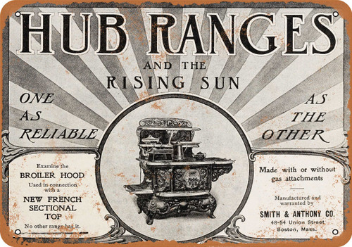 1908 Hub Ranges Metal Sign
