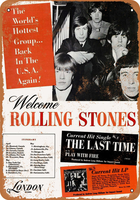 1965 Rolling Stones US Tour Metal Sign