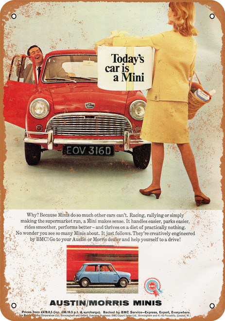 1966 Austin Morris Mini Metal Sign