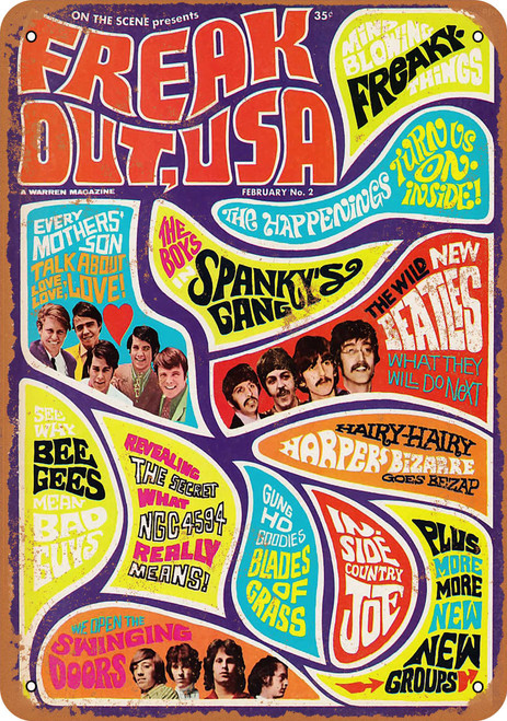 1967 Freak Out Magazine Beatles Metal Sign