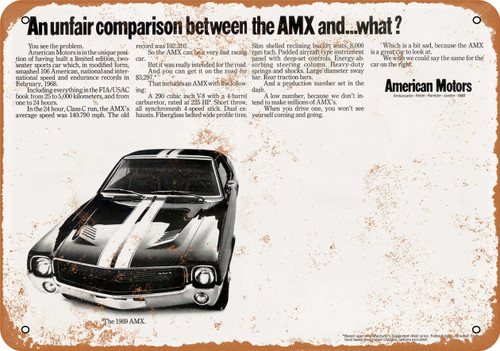 1969 American Motors AMX Vintage Look Reproduction Metal Sign