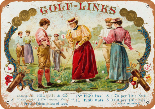 1886 Golf Links Cigars Metal Sign
