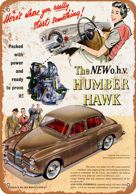 Humber Hawk Metal Sign