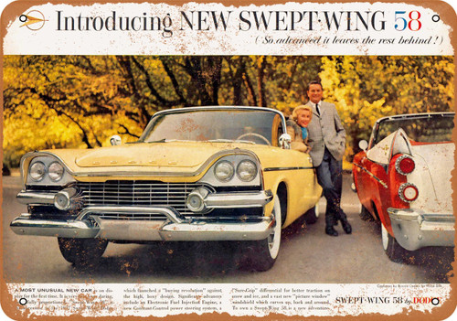 1958 Dodge Swept-Wing Metal Sign