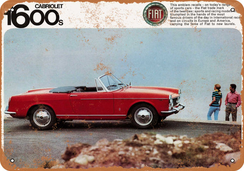 1963 Fiat 1600S Cabriolet Metal Sign