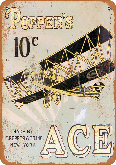 Popper's Ace Tobacco Metal Sign