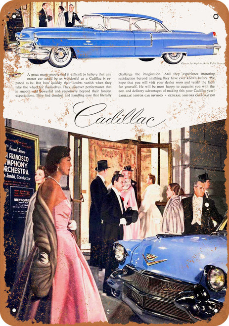 1956 Cadillac Metal Sign