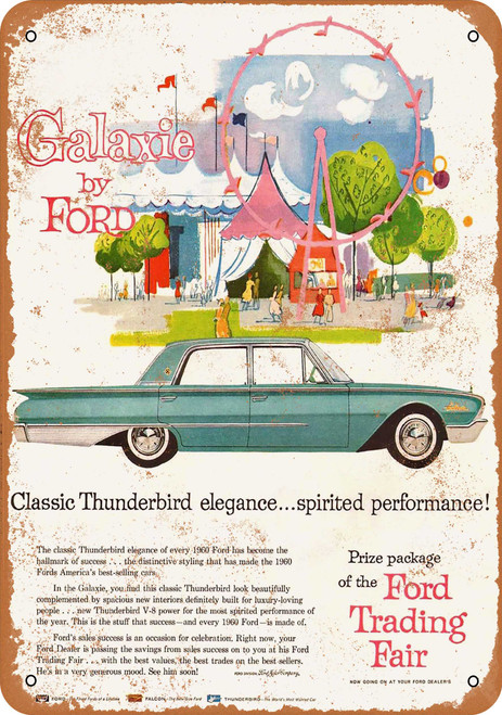 1960 Ford Thunderbird Metal Sign
