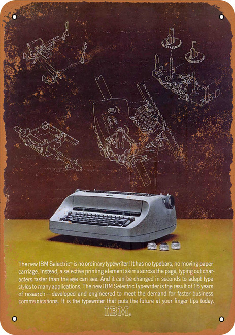 1963 IBM Selectric Typewriters Metal Sign