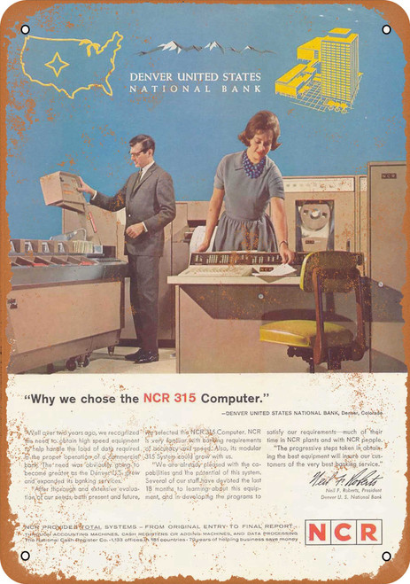 1963 NCR 315 Mainframe Computers Metal Sign