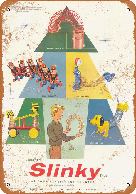 1957 Slinky Metal Sign