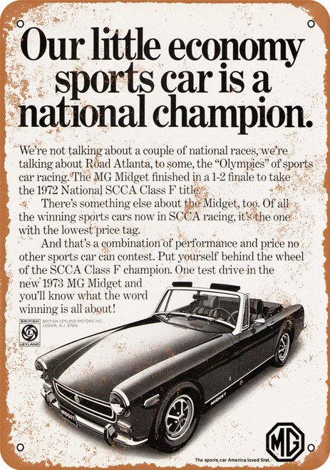 1973 MG Midget Metal Sign