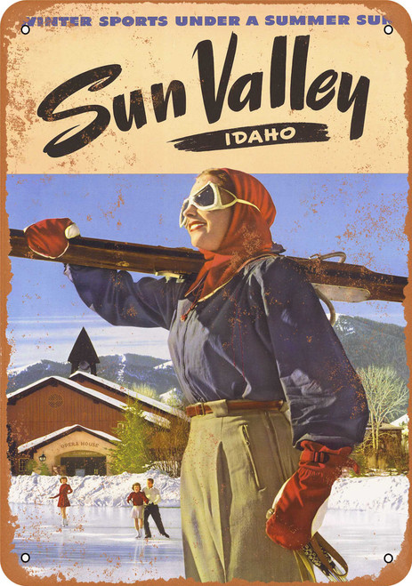Ski Sun Valley Metal Sign
