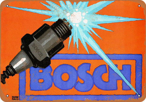 1914 Bosch Spark Plugs Metal Sign