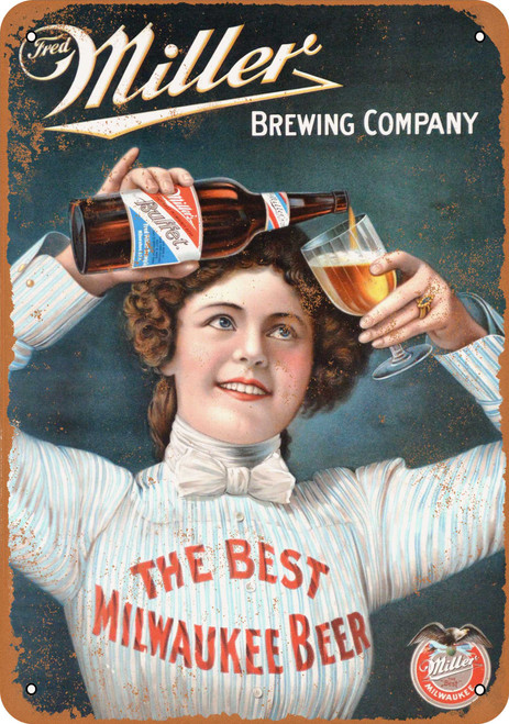 1917 Miller Brewing Buffet Beer Milwaukee Metal Sign