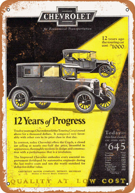 1926 Chevrolet Touring Coach Metal Sign