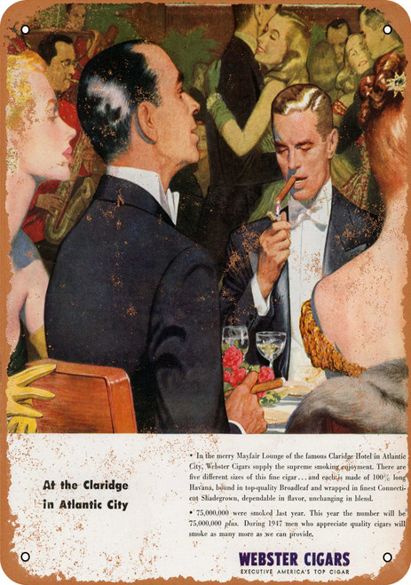 1947 Webster Cigars Metal Sign