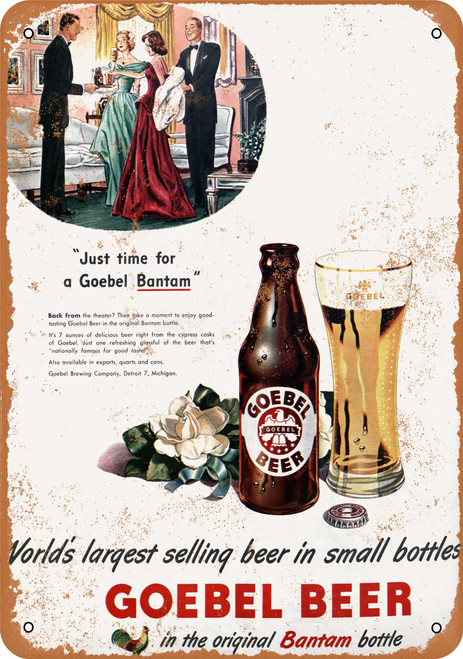1948 Goebel Bantam Beer Metal Sign