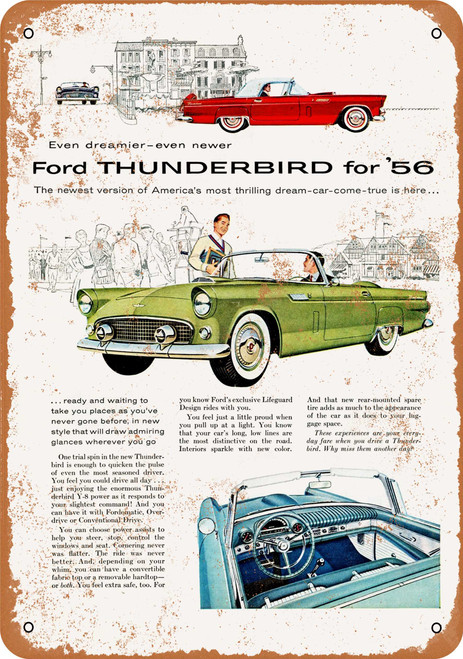 1956 Ford Thunderbirds Metal Sign
