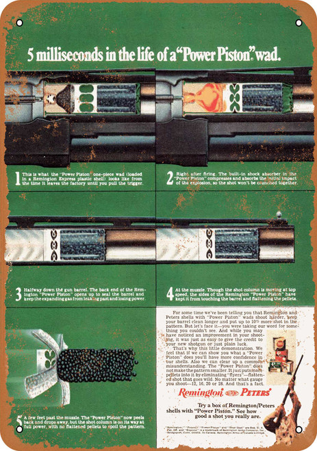 1968 Remington Peters Shotgun Shells Metal Sign