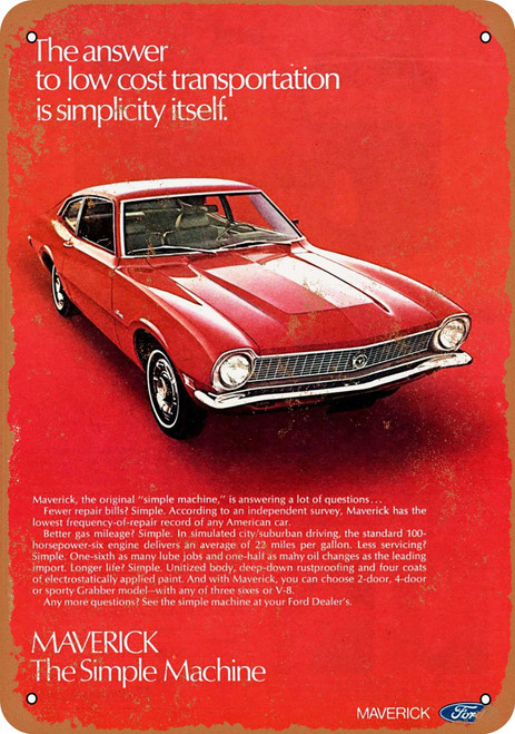 1971 Ford Maverick Metal Sign 2