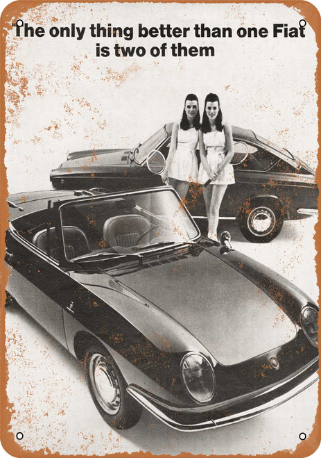 1900 Fiat Metal Sign