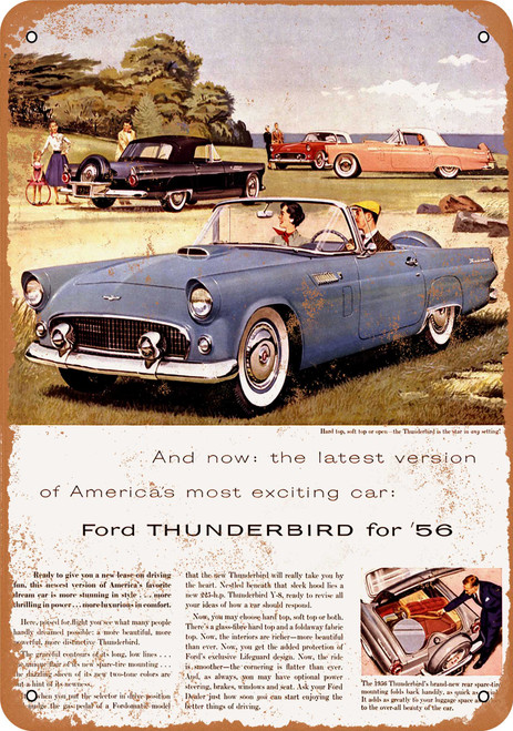 1956 Ford Thunderbird Convertible Metal Sign