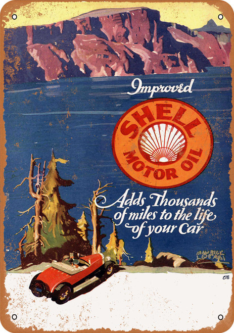1927 Shell Motor Oils Metal Sign