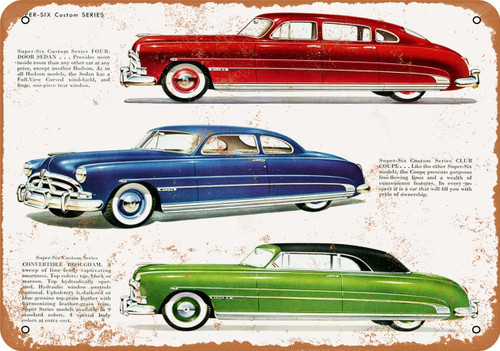 1951 Hudson Super-Six Custom Series Metal Sign