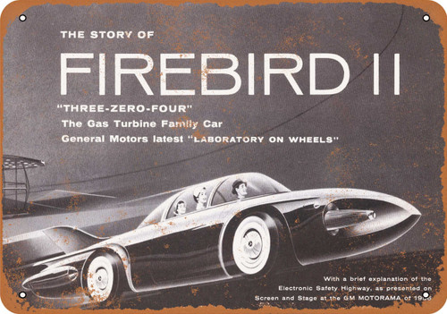 1956 GM Firebird II Concept Metal Sign