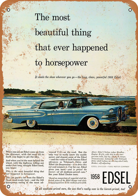 1958 Edsel Citation Metal Sign