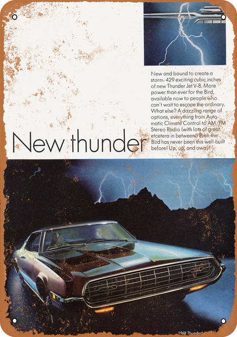 1968 Ford Thunderbird Metal Sign