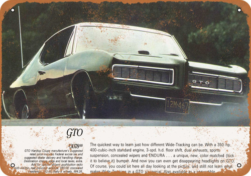 1968 Pontiac GTO Metal Sign