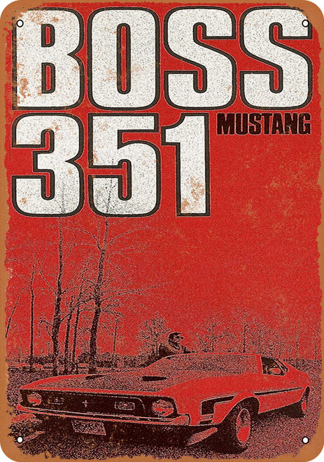 1971 Ford Mustang Boss 351 Metal Sign