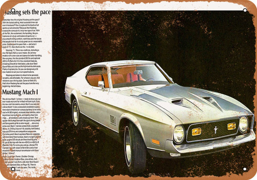 1971 Ford Mustang Mach 1 Metal Sign