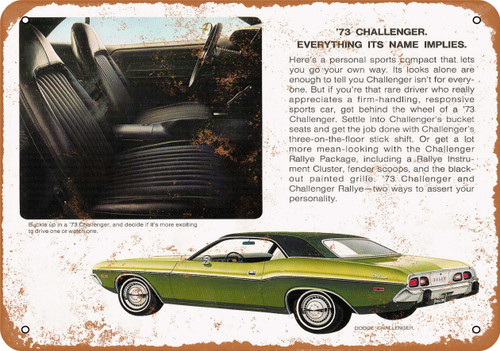 1973 Dodge Challenger Metal Sign