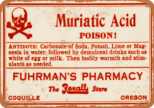 Muriatic Acid Metal Sign