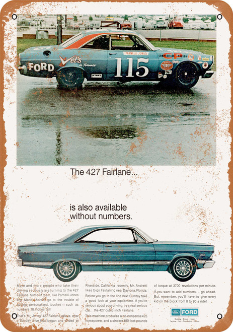 1967 Ford Fairlane 427 Metal Sign