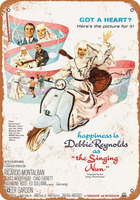 1966 The Singing Nun Movie Metal Sign