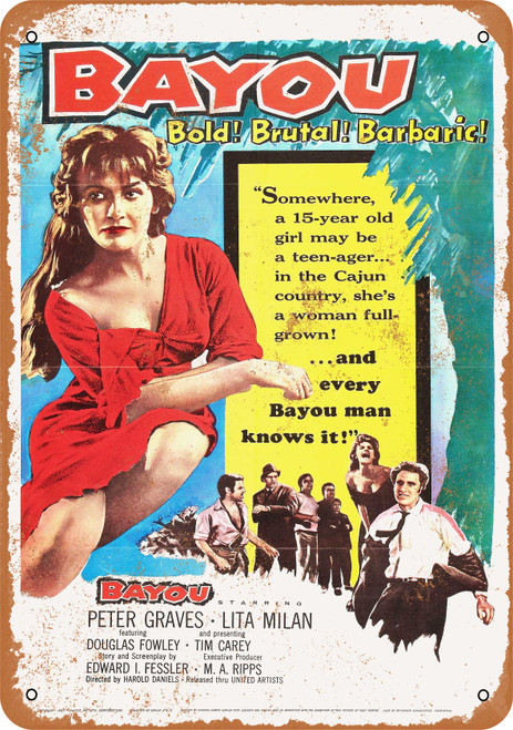 1957 Bayou Movie Metal Sign