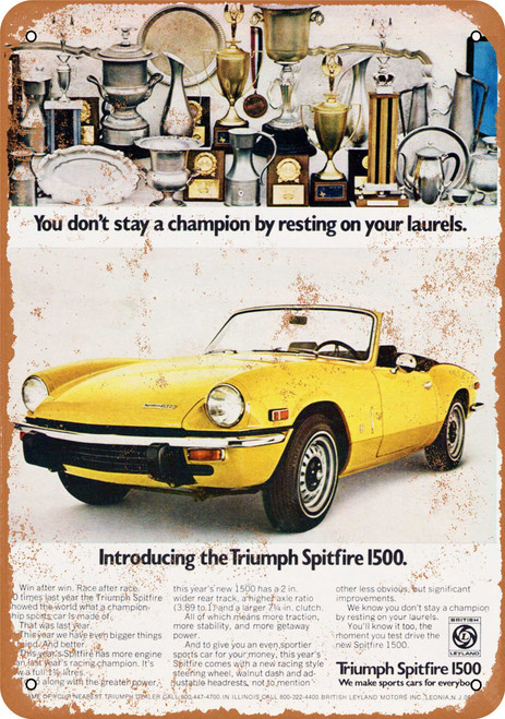 1971 Triumph Spitfire 1500 Metal Sign