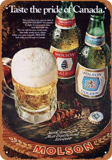 1979 Molson Golden and Molson Ale Metal Sign