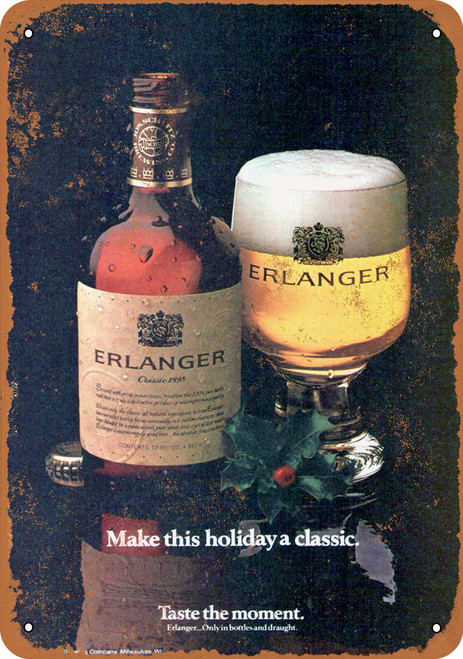 1980 Erlanger Beer Metal Sign